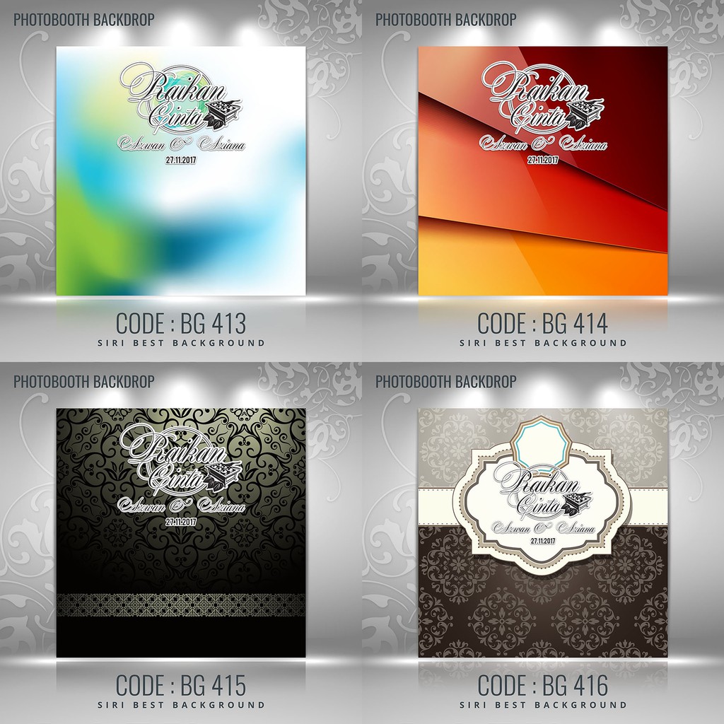 Photobooth Backdrop / Backdrop Tarpaulin Saiz 5x5ft, 6x6ft, 7x7ft ...