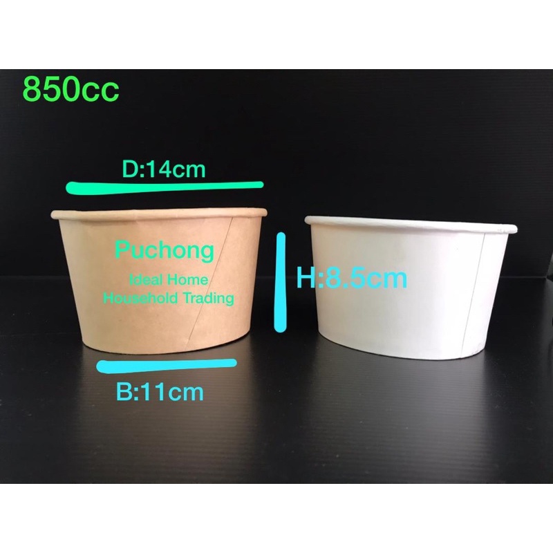 Paper Bowl 850cc/1000cc 600SET / Mangkuk Kertas 进口纸碗 | Shopee Malaysia