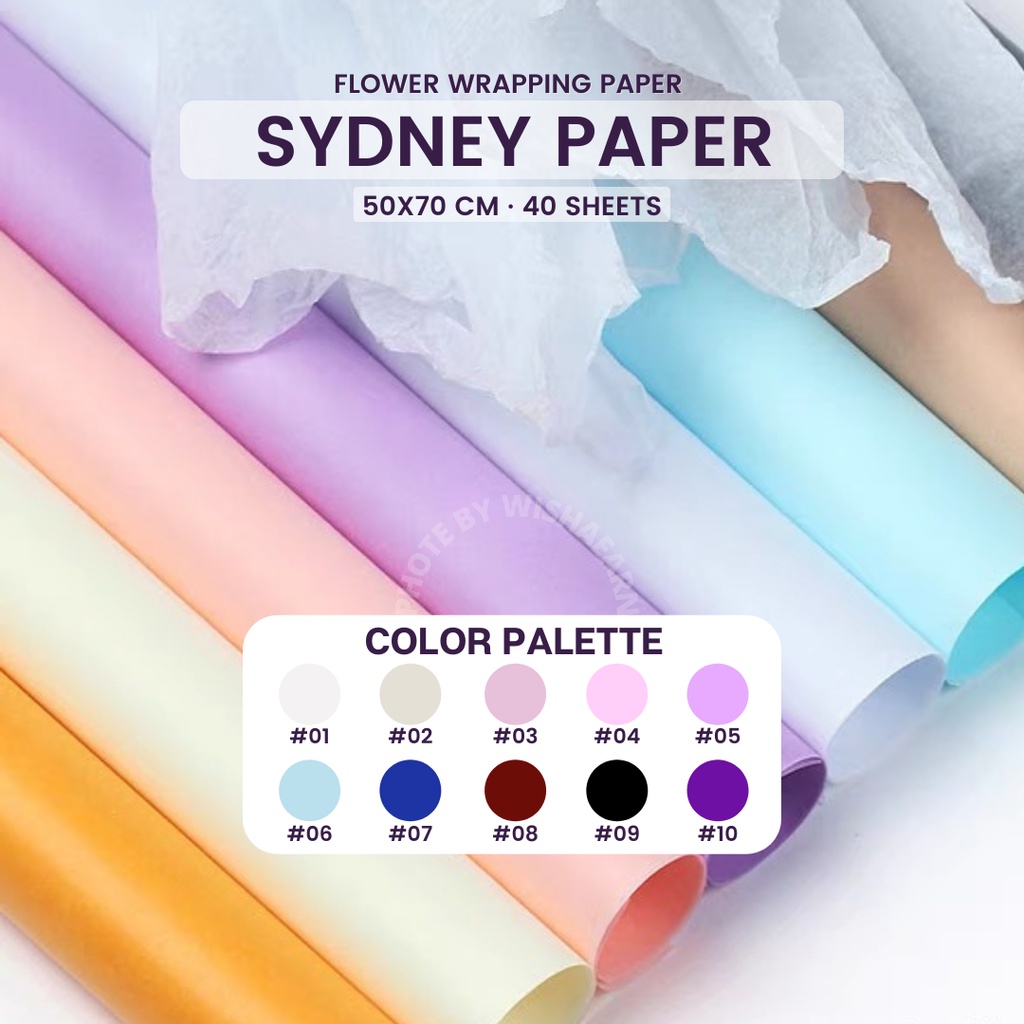 [40 Sheets] 50x70cm 28G SYDNEY PAPER Flower Wrapping Paper Bouquet Gift ...