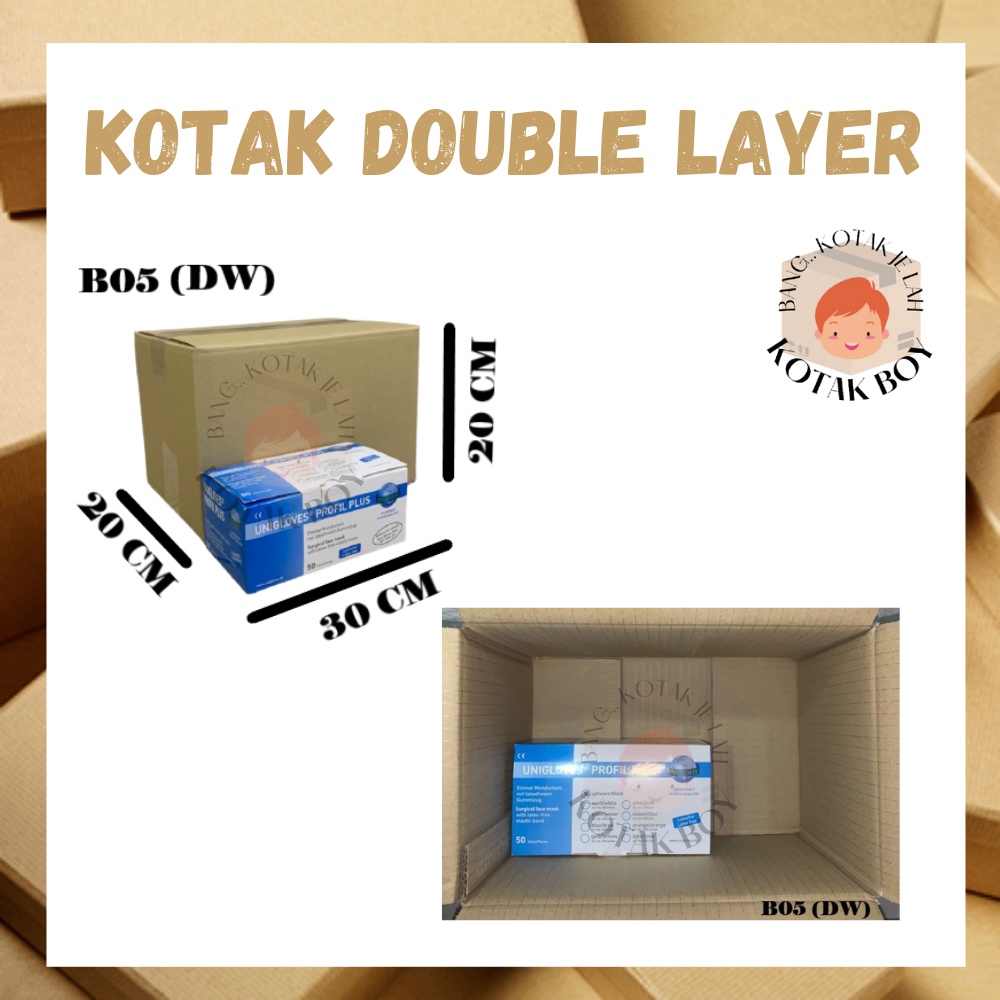Double Layer Box (Ready Stock) Double Wall Box 5 Layers Kotak Medium Packing Box Packaging Box ...