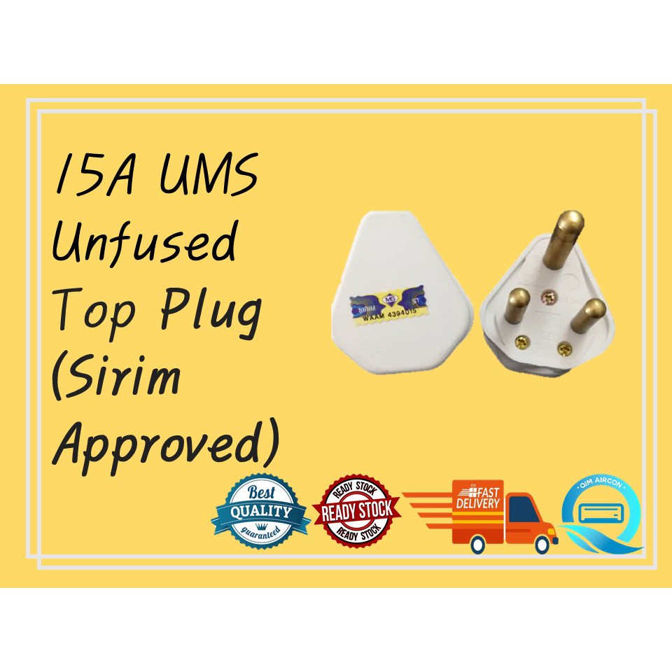 15A UMS Unfused Top Plug (Kepala Plug) (Sirim Approved) | Shopee Malaysia