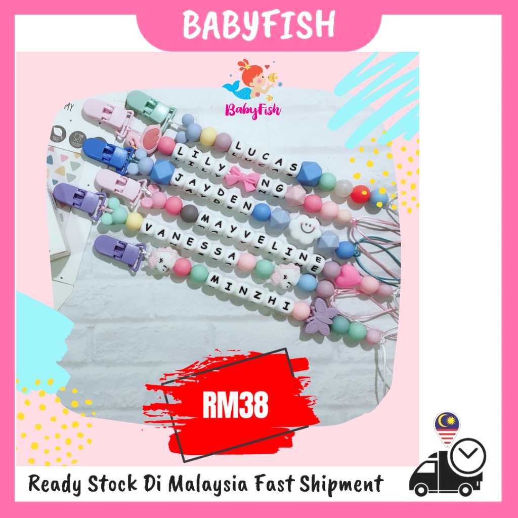 [BBF] Handmade Customised Unique Baby Pacifier Chain - Acrylic Chain ...