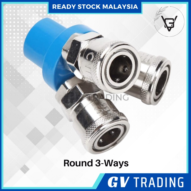 READY STOCK 2 Way 3 Way Air Gas Manifold 1/4" Pneumatic Connector, Air ...