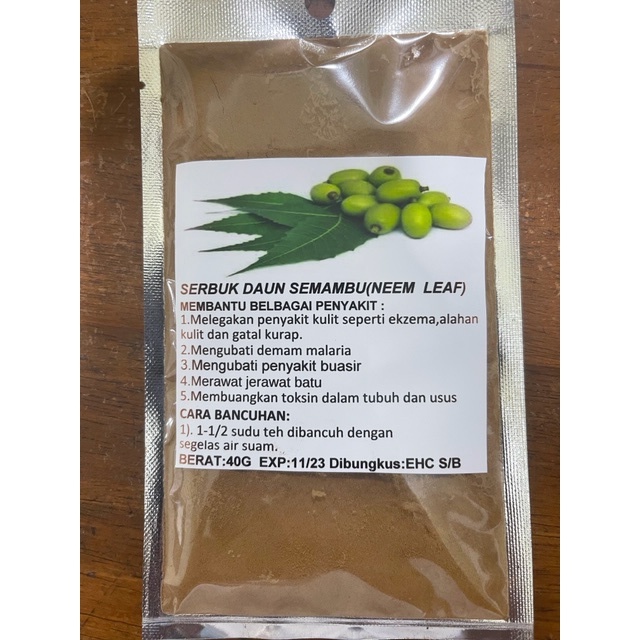SERBUK DAUN SEMAMBU / NEEM LEAF POWDER 40GM | Shopee Malaysia