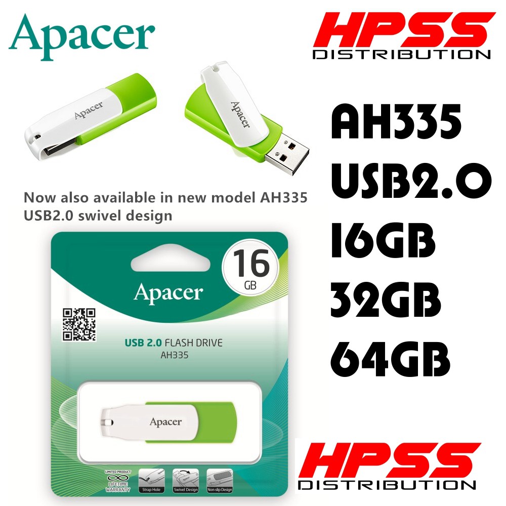 APACER AH335 16GB/32GB/64GB USB2.0 USB DRIVE FLASH DRIVE. LIKE DT100G3 DT100G4 M3 CZ50 DTSWIVL ...