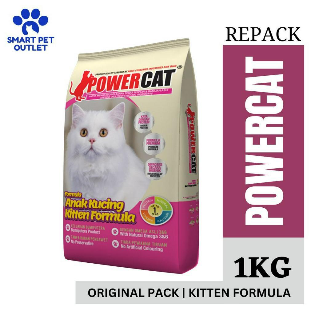 Powercat Kitten Formula Repack 1KG Original Powercat Dry Cat Food ...