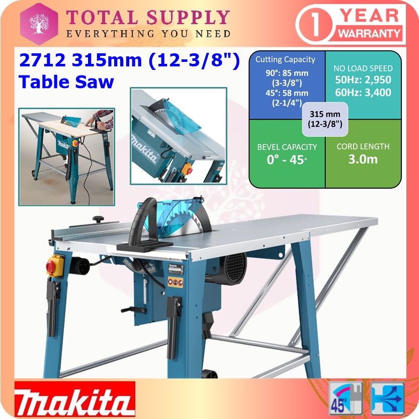 【READY STOCK】2712 MAKITA 315mm (12-3/8") Table Saw MULTIFUNCTIONAL WOOD ...