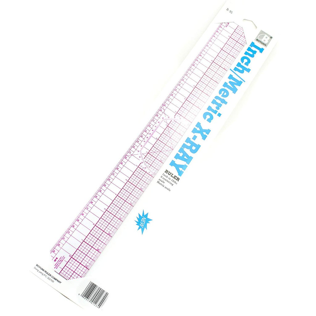 C-THRU INCH/METRIC X-RAY RULER INCH IN 16THS, 0 CENTERING, SCALE ...
