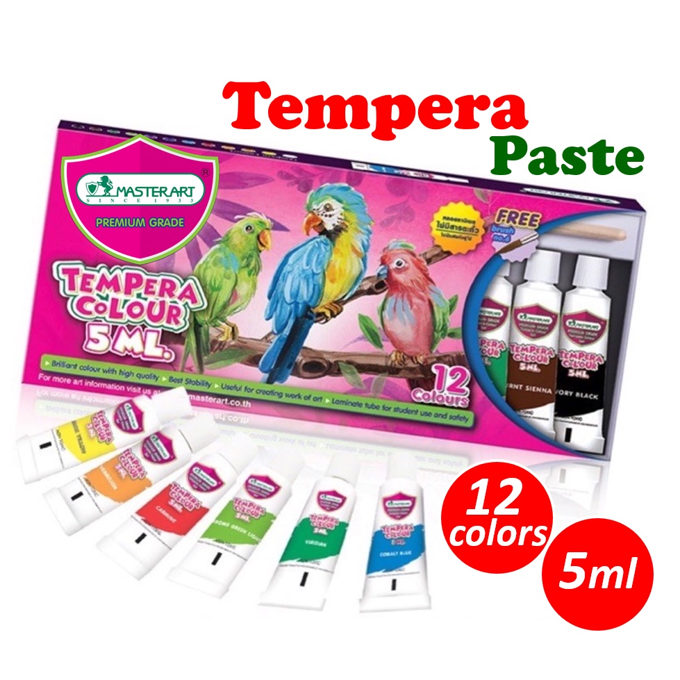 Masterart Master Art Premium Grade Tempera Paste Color Set 5ML 12 ...