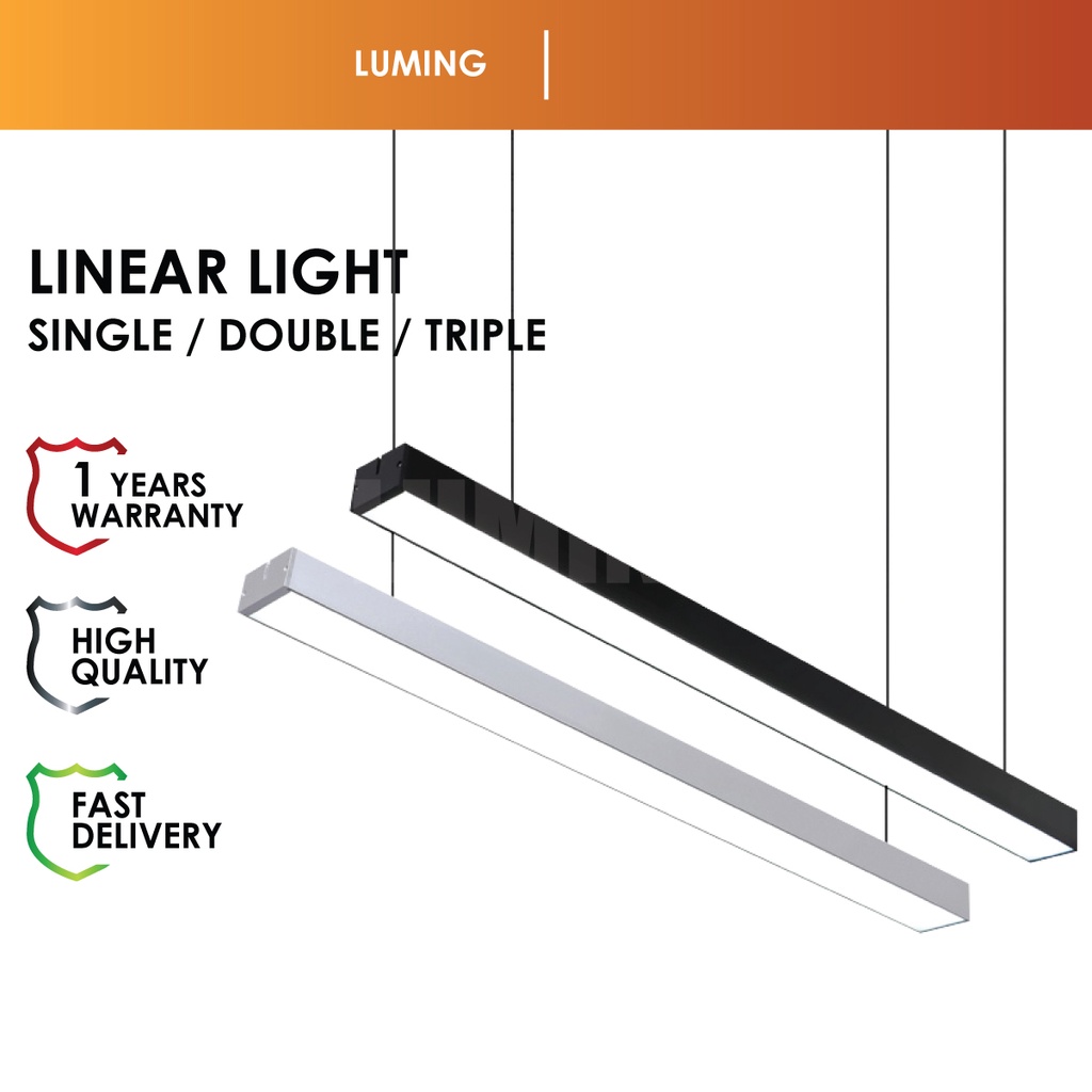 LMG_ LED T8 Linear Light Casing Office Light 2FT 4FT Kalimantang Tube Fitting Ceiling Wall ...
