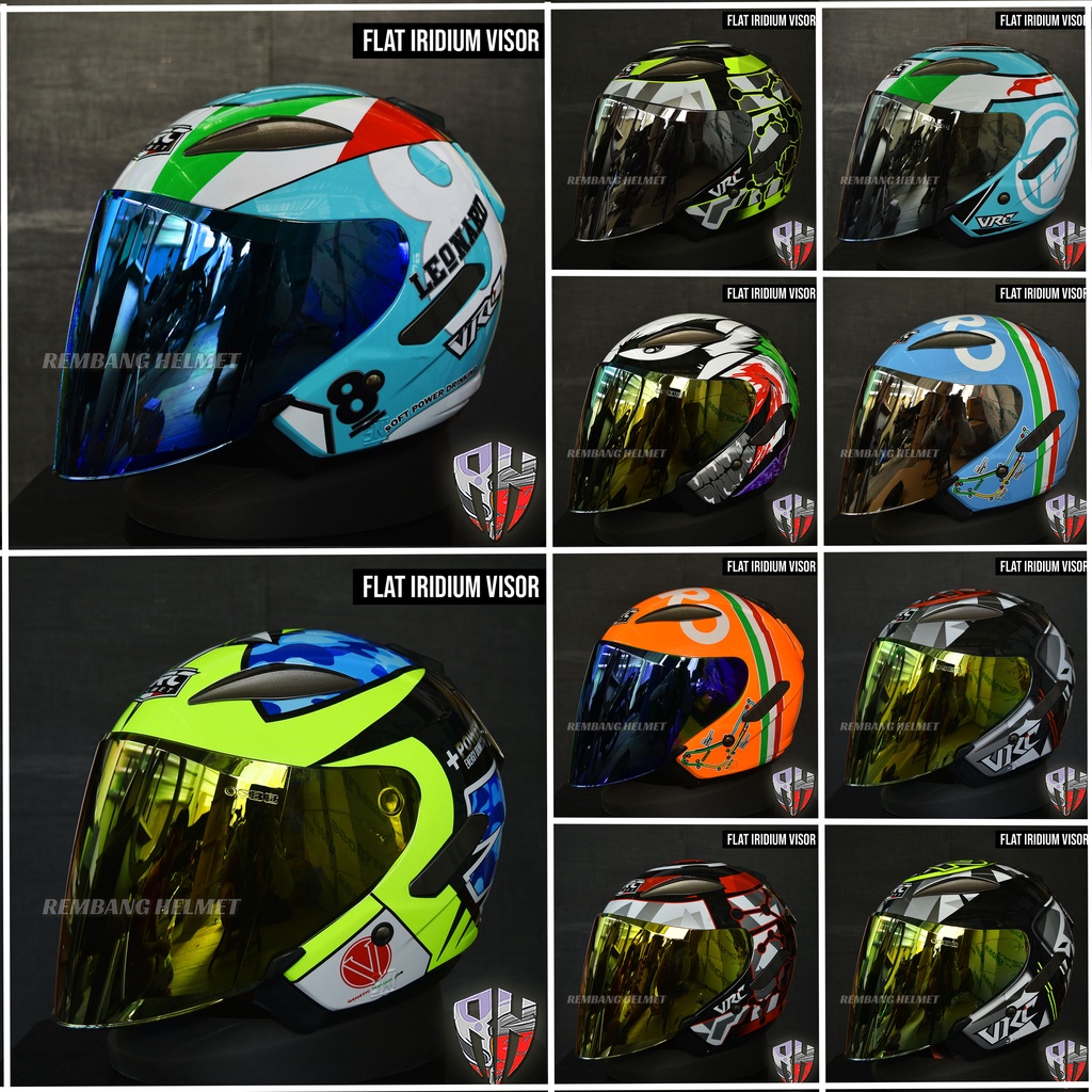 Centro VRC Helmet ORIGINAL MOTIF FREE VISOR IRIDIUM - HALF FACE VRC ...