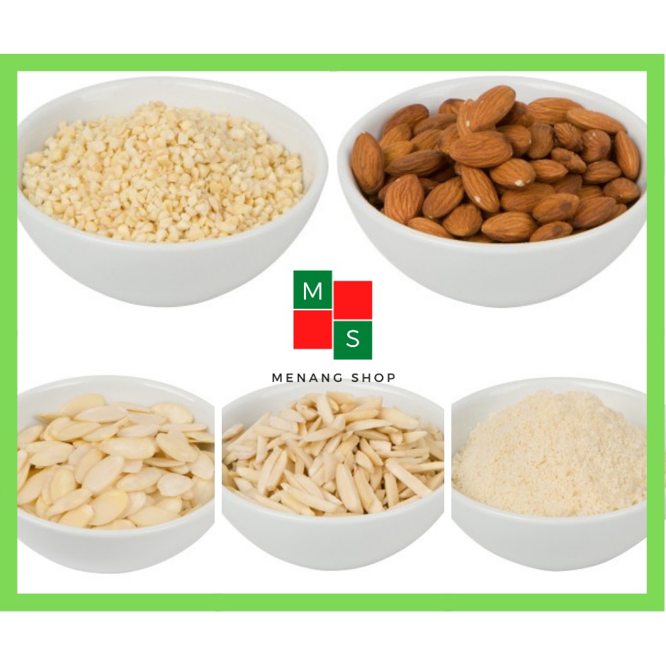 Almond Whole/Flakes/Nib/Slivered/Powder Badam Biji/Hiris Nipis/Dadu ...