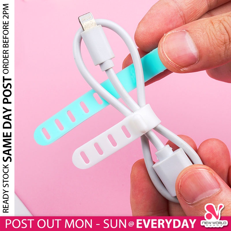 𝗙𝗜𝗦𝗛𝗕𝗢𝗡𝗘 》Silicone Winder Cord Cable Tie Wire Holder Charging Data Line ...
