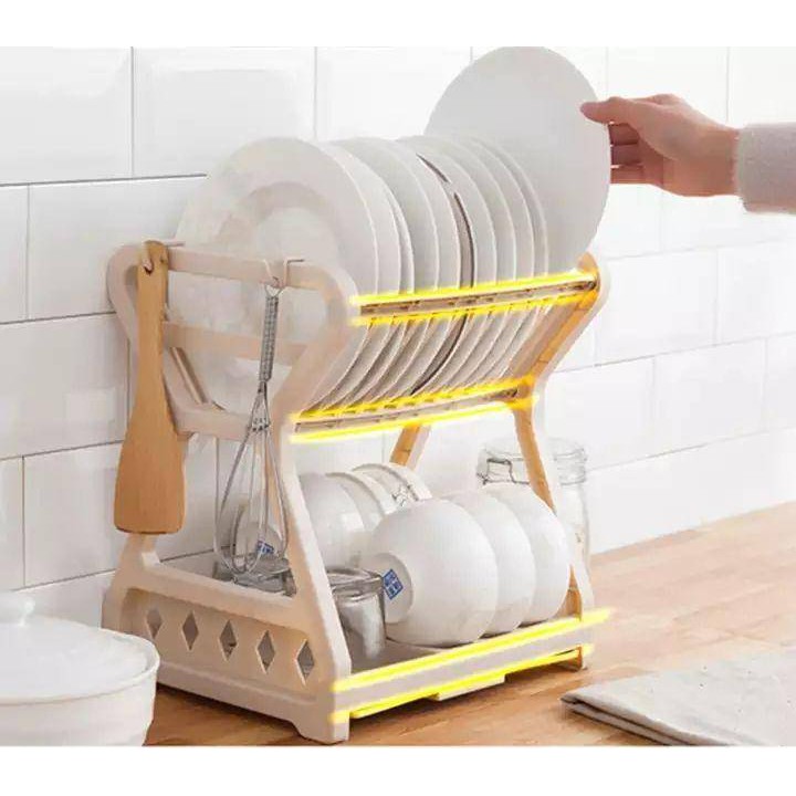💥READY STOCK 💥MULTIPURPOSE 2 TIER LAYER PREMIUM PLASTIC DISH RACK (TW ...