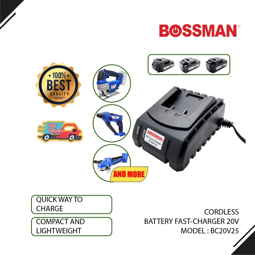 BOSSMAN BC20V25 20V BATTERY FAST-CHARGER 20V MAX POWER SWITCH | Shopee ...