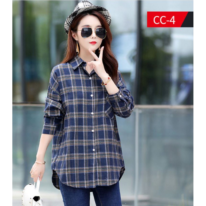 GOZCC -M to 2XL M'SIA Ready Stock Ladies Flannel Shirt Muslimah T-Shirt ...