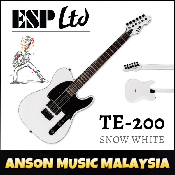 ESP LTD TE-200 Electric Guitar, Snow White (TE200 / TE200RSW) | Shopee ...