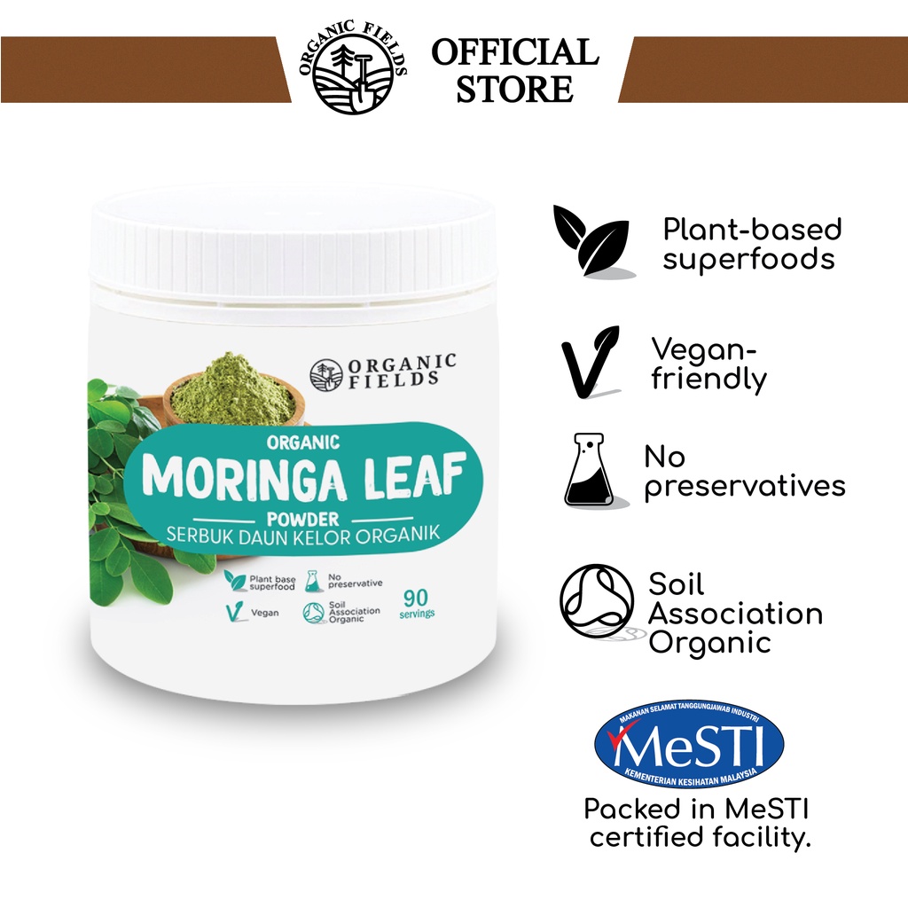 ORGANIC FIELDS Organic Moringa Leaf Powder | Superfood | Antioxidant ...