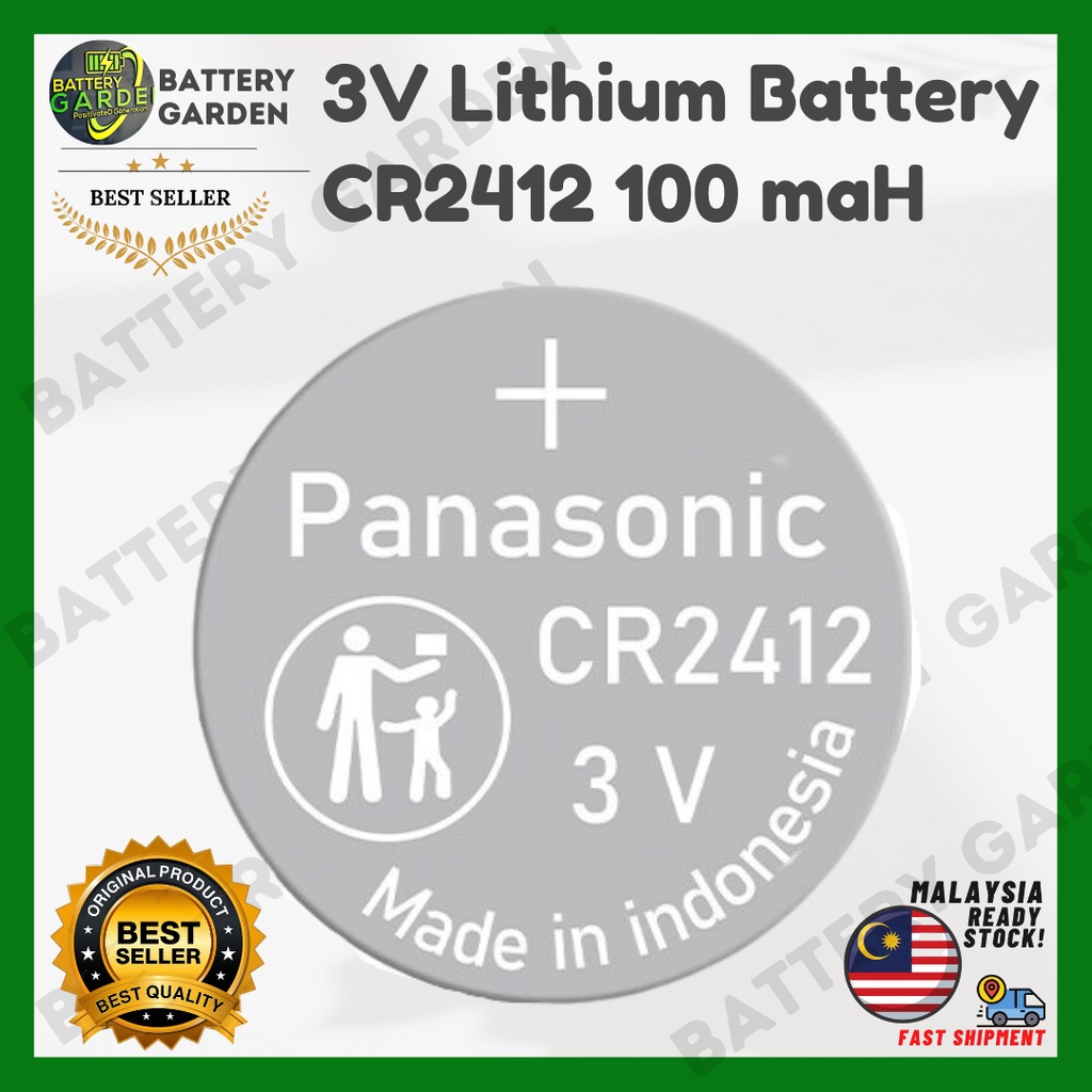 Panasonic CR2412 Button Cell 3V Lithium Battery 【READY STOCK】👍👍👍 ...