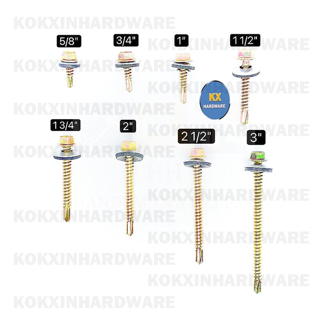 ( IRON ) SELF DRILLING SCREW WITH WASHER AWNING SCREW SKRU ONING SKRU ...