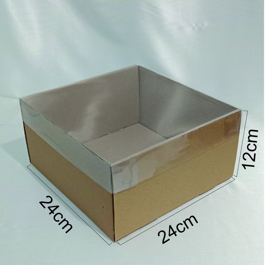 Full Mica Lid Box 24x24x12 cm / DIE CUT/ Pudding Box Cake Box (10pcs ...