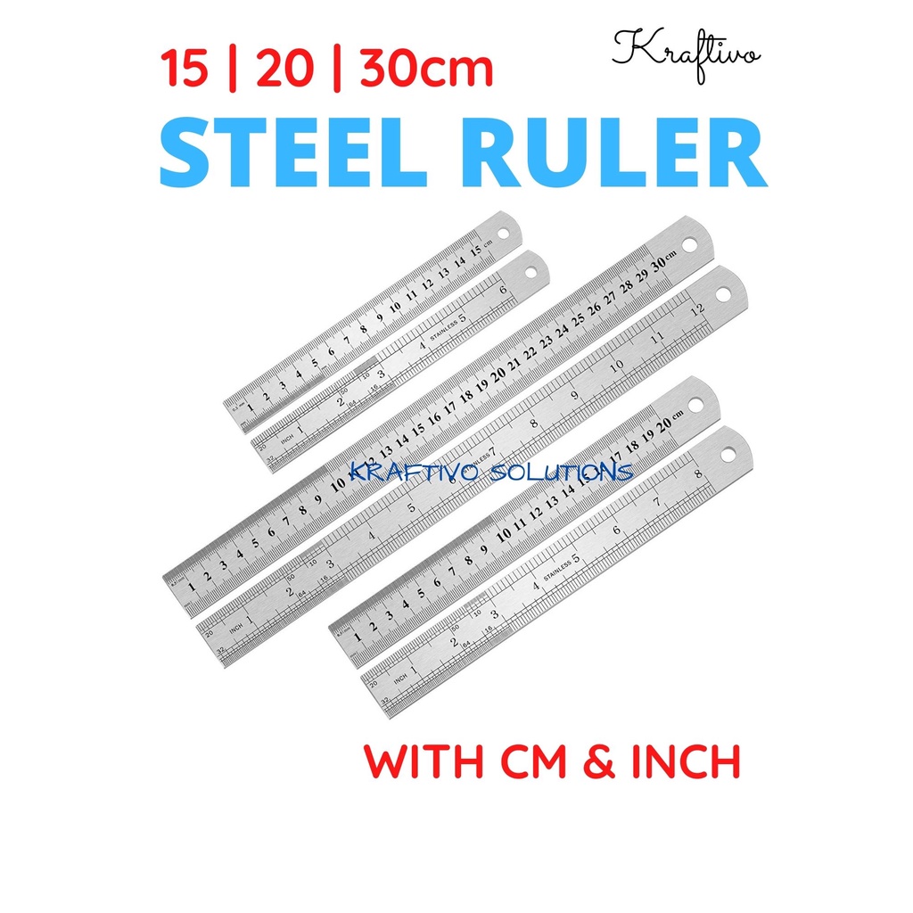 [ 15cm | 30cm ] Stainless Steel Metric Ruler 15CM/30CM / 12 ...