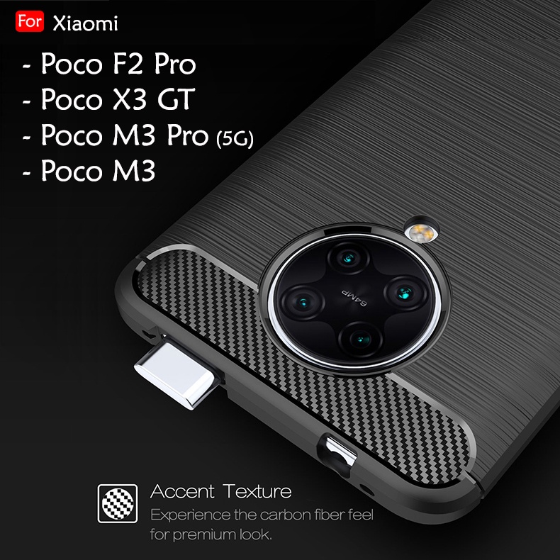 Xiaomi Poco F2 Pro X3 GT M3 M3 Pro 5G TPU Carbon Silicone Soft Back ...