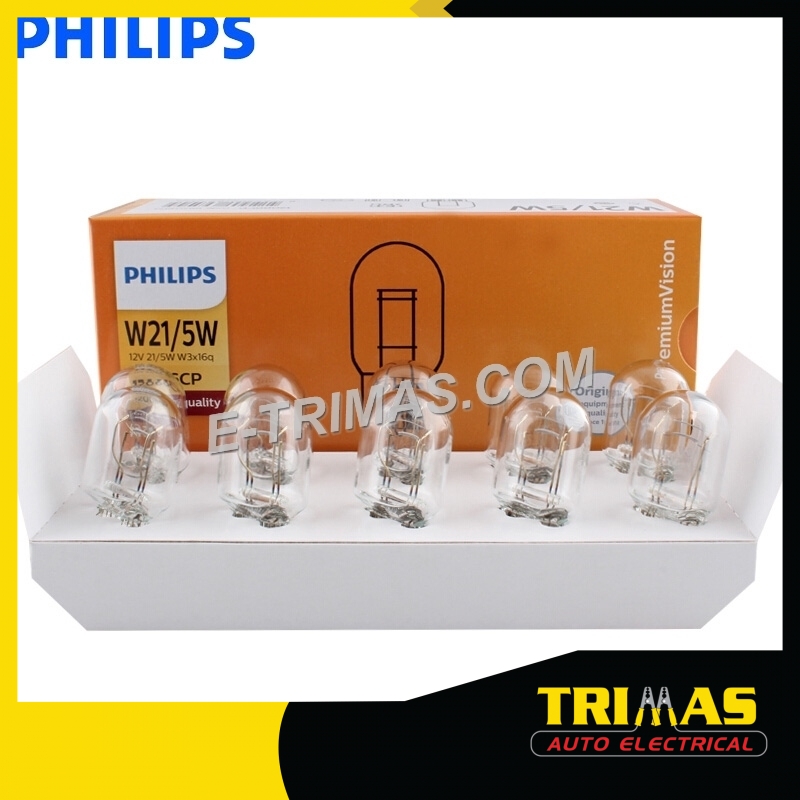 12066CP Genuine Philips T20 Toyota Honda Subaru Brake Light Bulb W21/5W ...