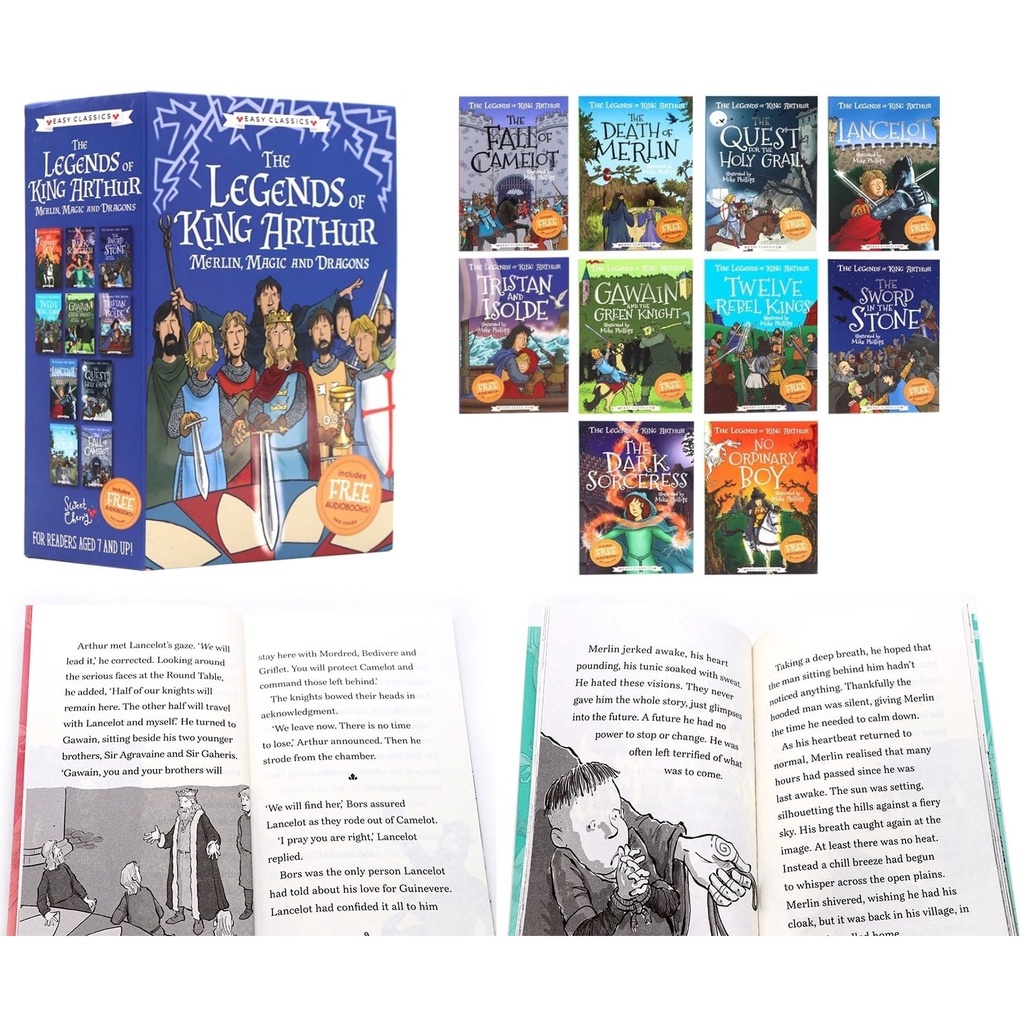 The Legends Of King Arthur Easy Classic 10 Books Set (Ready stock ...
