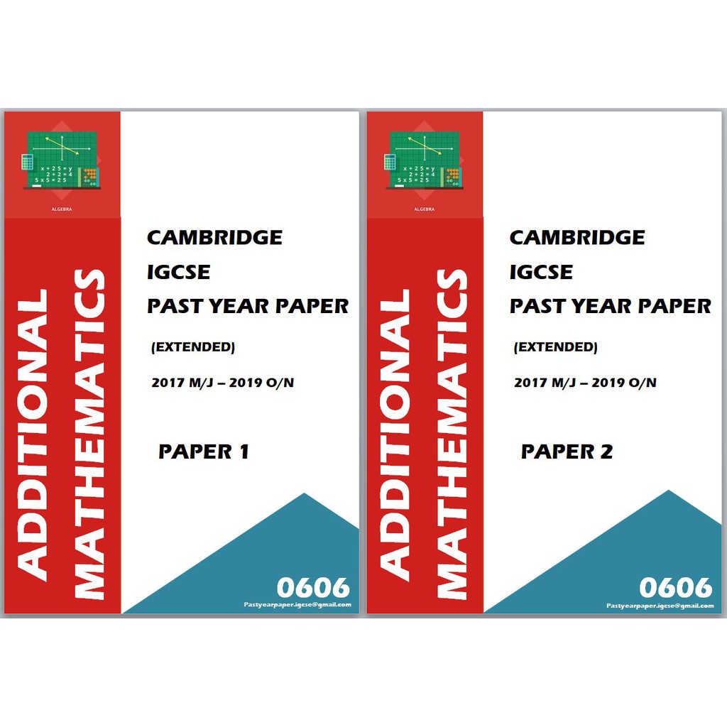 IGCSE Past Year Paper Additional Mathematics + Answer (0606) | Shopee ...