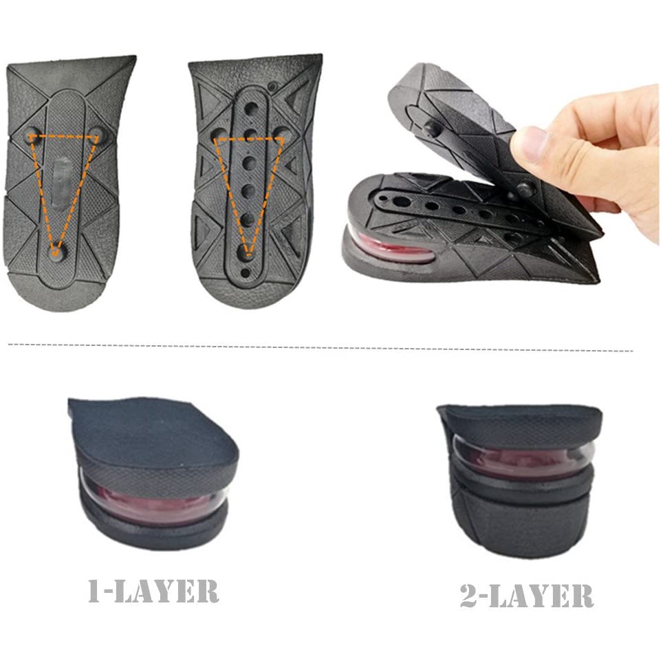 3-5-9 cm Ketinggian Tumit Meningkat Shoe Heel Insert Taller Support ...