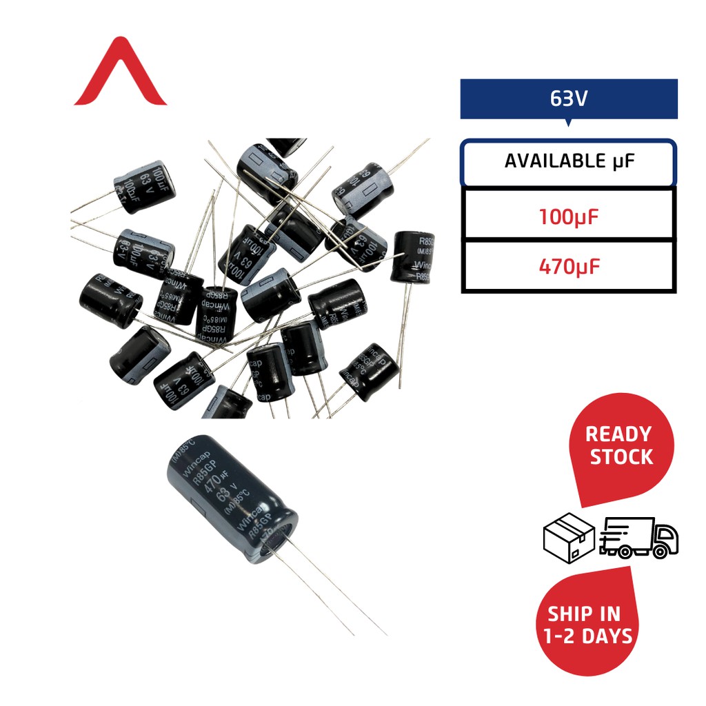 Electrolytic Capacitor (E-Cap): 63V (470μF / 100μF) | Shopee Malaysia