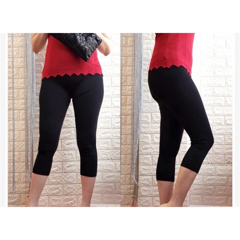 Leggings 3/4 Soft Rayon T-Shirt/Short Leggings | Shopee Malaysia
