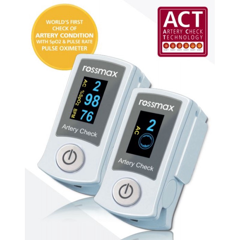 Rossmax SB200 ACT Fingertip Pulse Oximeter with Artery Check Technology (2 years warranty ...