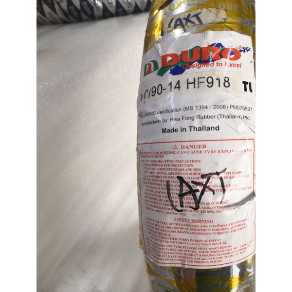 DURO TYRE 70/90X14 HF918 TUBELESS TAYAR/TIRE OFFER | Shopee Malaysia