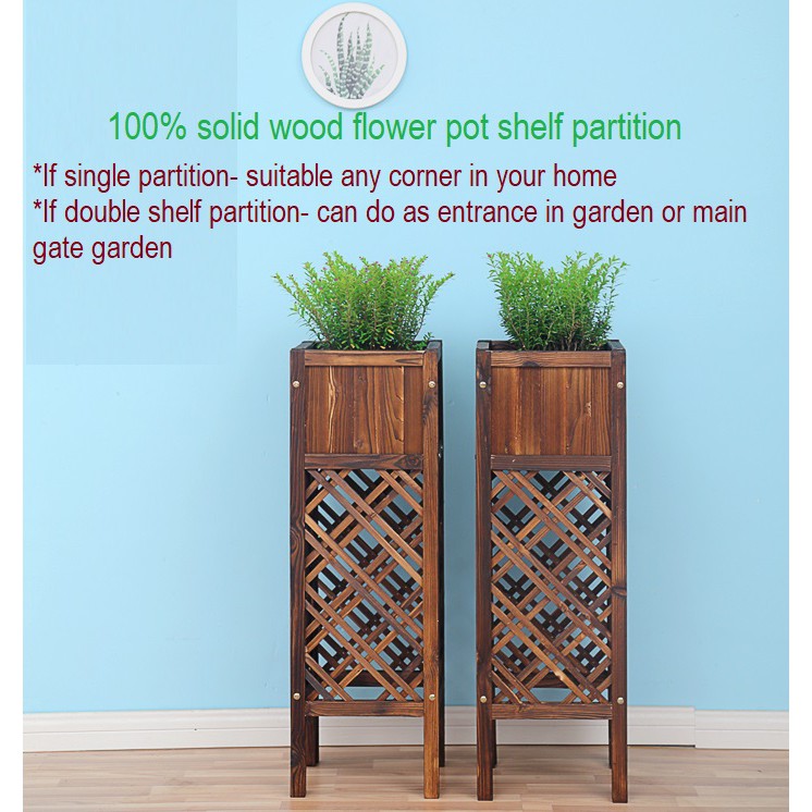 Solid Wood Flower Grid Partition, DIY Wooden Planters Fence Gate, Vine ...