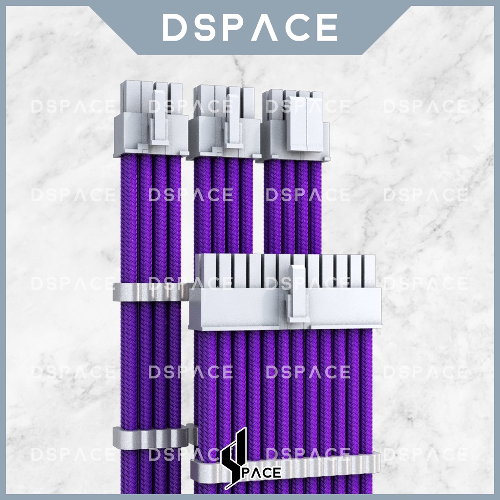 DSPACE MESH-X PSU Violet Premium Sleeve Braided Extension Custom Cable ...