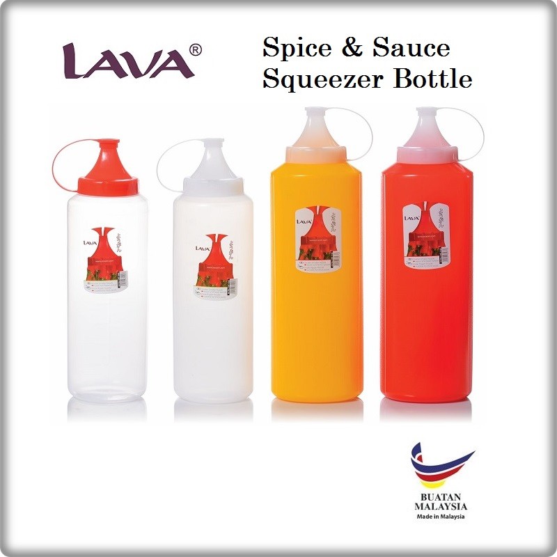 LAVA Plastic Twin Hole Spice & Sauce Squeezer Bottle LAVA Lubang ...