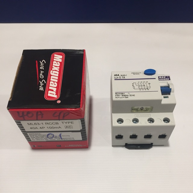 MAXGUARD 4POLE RCCB(ELCB) 40A 63A | Shopee Malaysia