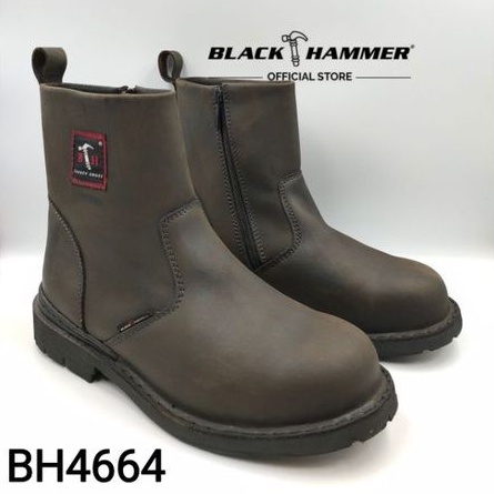 BLACK HAMMER MEN 4000 SERIES MID CUT WITH ONE SIDE ZIP LEATHER SAFETY SHOES BH4664 | Shopee Malaysia