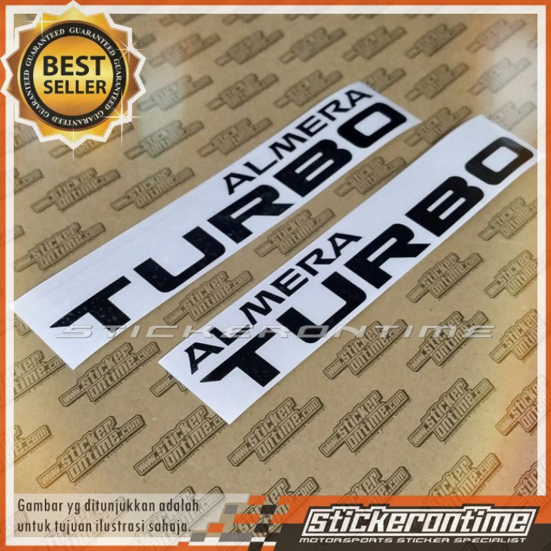 Nissan ALMERA TURBO Sticker Set Kiri & Kanan for side door weather ...