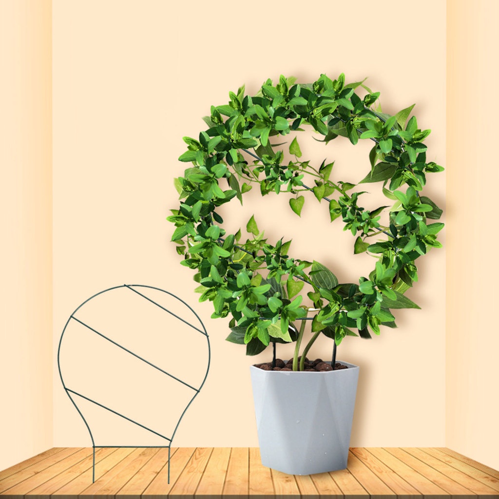 Metal Iron Plant Support Frame Flower Stand Gardening Tools Round Anti ...