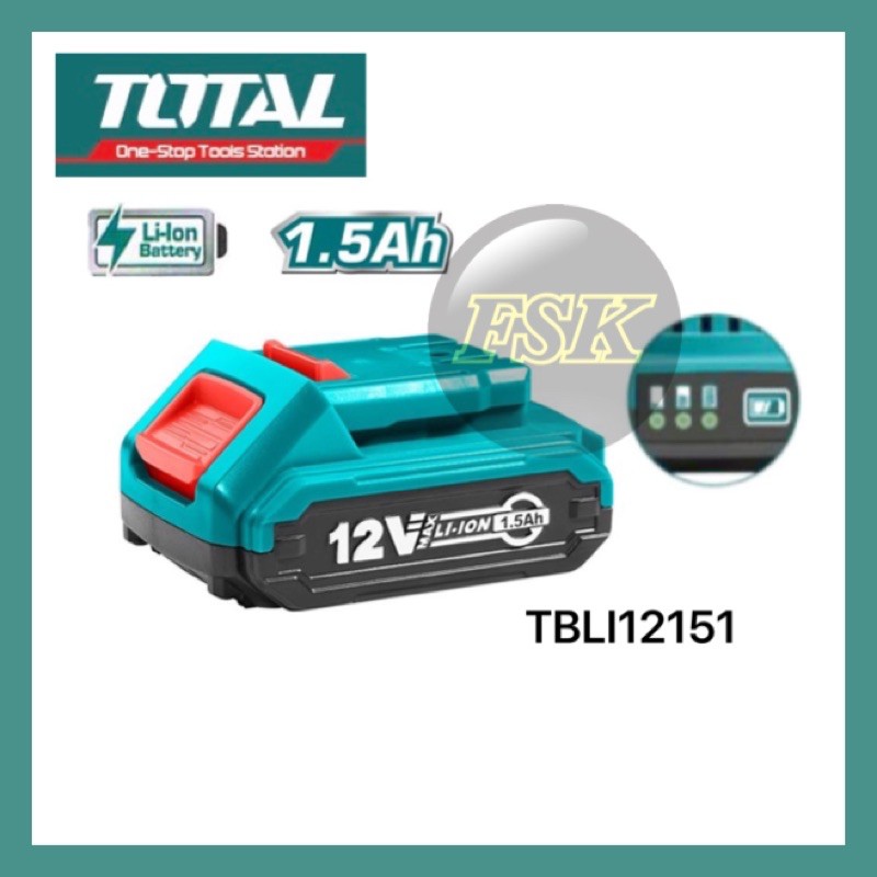 TOTAL Cordless Drill Lithium-ion 12V Battery 1.5Ah_ TBLI12151 | Shopee ...