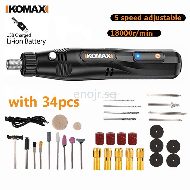 Komax 3000-18000r/min 5 Speed Adjustable Electric Grinder Engraver Pen ...