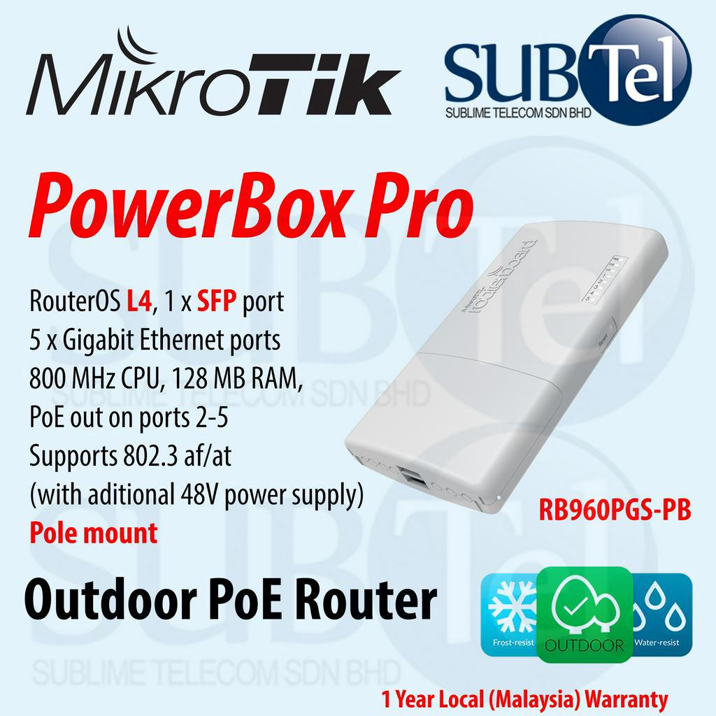 Mikrotik RB960PGS-PB PowerBox Pro Outdoor Gigabit POE Router 6xSFP 802 ...