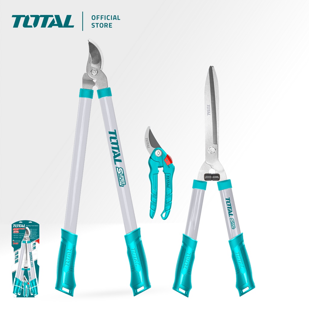 TOTAL Garden Shears Set With Pruning (8") + Hedge (22") + Loopers (27 ...