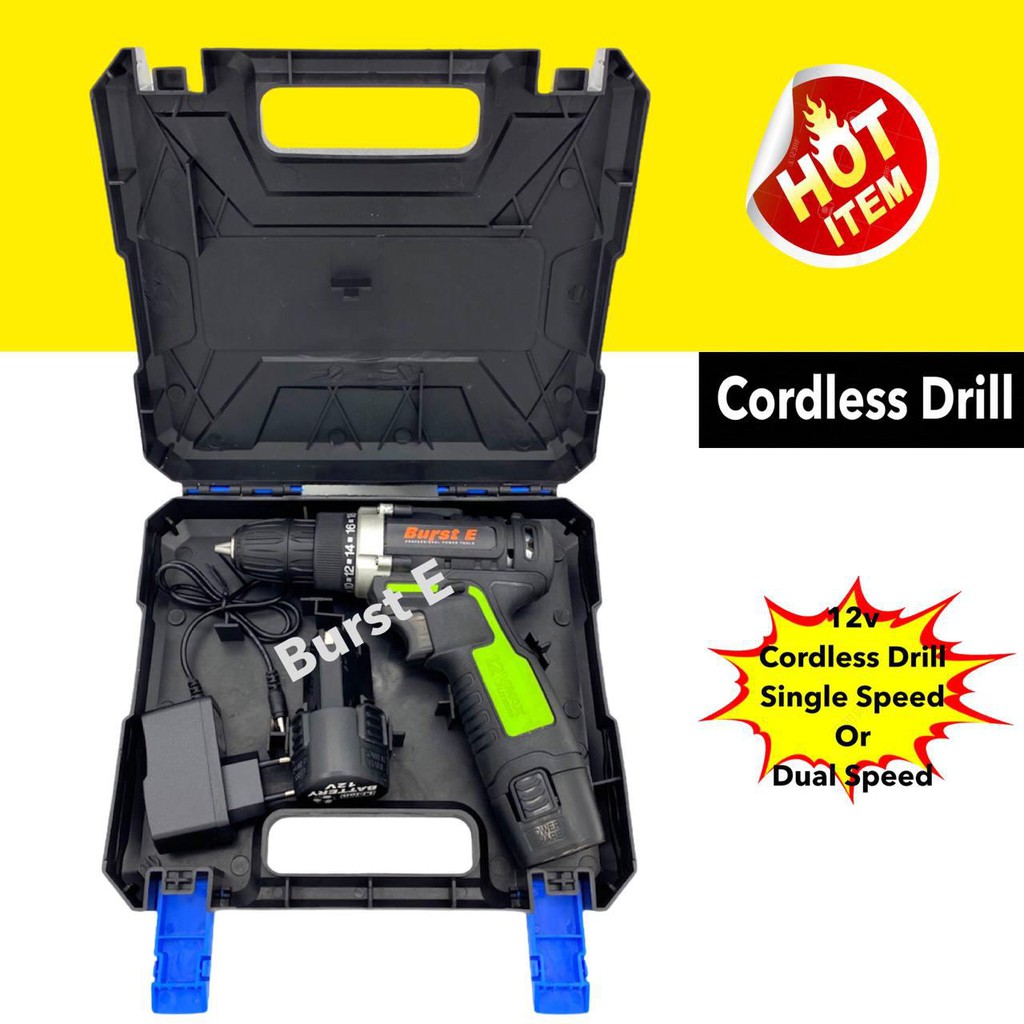 12v Cordless Drill Dual Speed / One Speed Heavy Duty Drill | Shopee ...