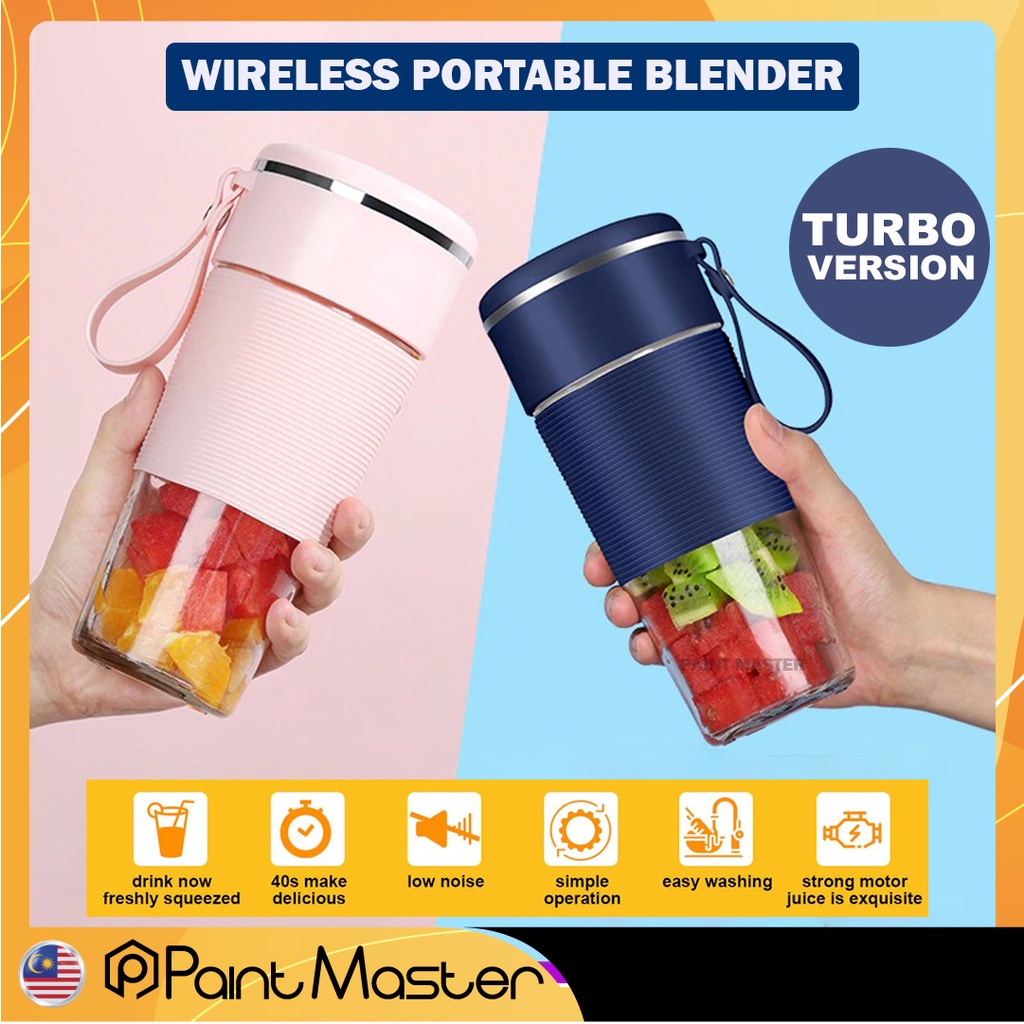 6 Blade Wireless Portable Electric Blender Fruit Juicer Shaker Cup ...