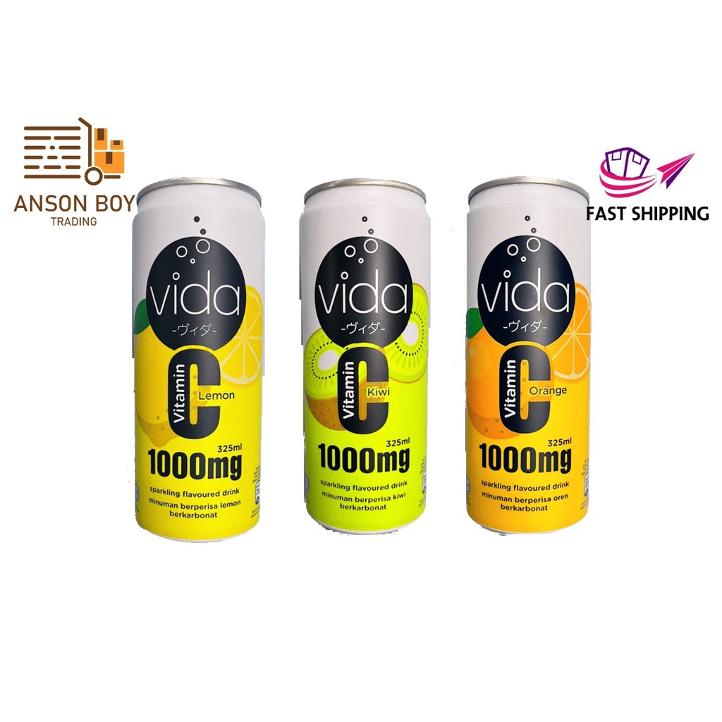 [READY STOCK]Clearance Stock VIDA VITAMIN C 1000mg SPARKLING FLAVOURED DRINK 325ML/LEMON/ORANGE ...