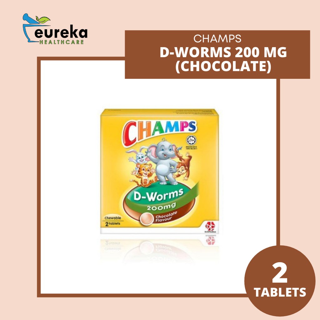 CHAMPS D-WORM 2'S TABLETS (CHOCOLATE) | Shopee Malaysia